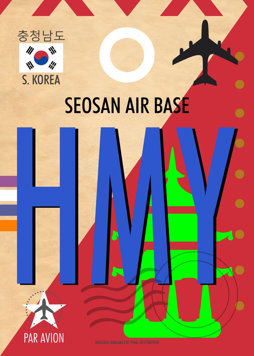 'HMY SEOSAN AIR BASE' Poster, picture, metal print, paint by Atomic Chinook | Displate
