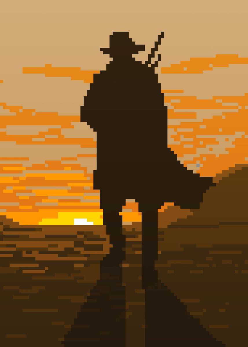 'Pixel Cowboy' Poster, picture, metal print, paint by Sindi Fatkoja ...