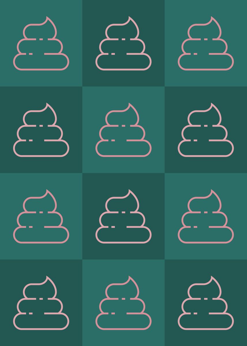 'Poop Icons Art Teal 2' Poster by 84PixelDesign | Displate