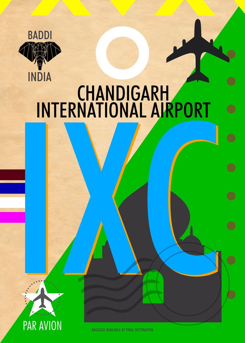 'IXC CHANDIGARH AIRPORT' Poster, picture, metal print, paint by Atomic Chinook | Displate