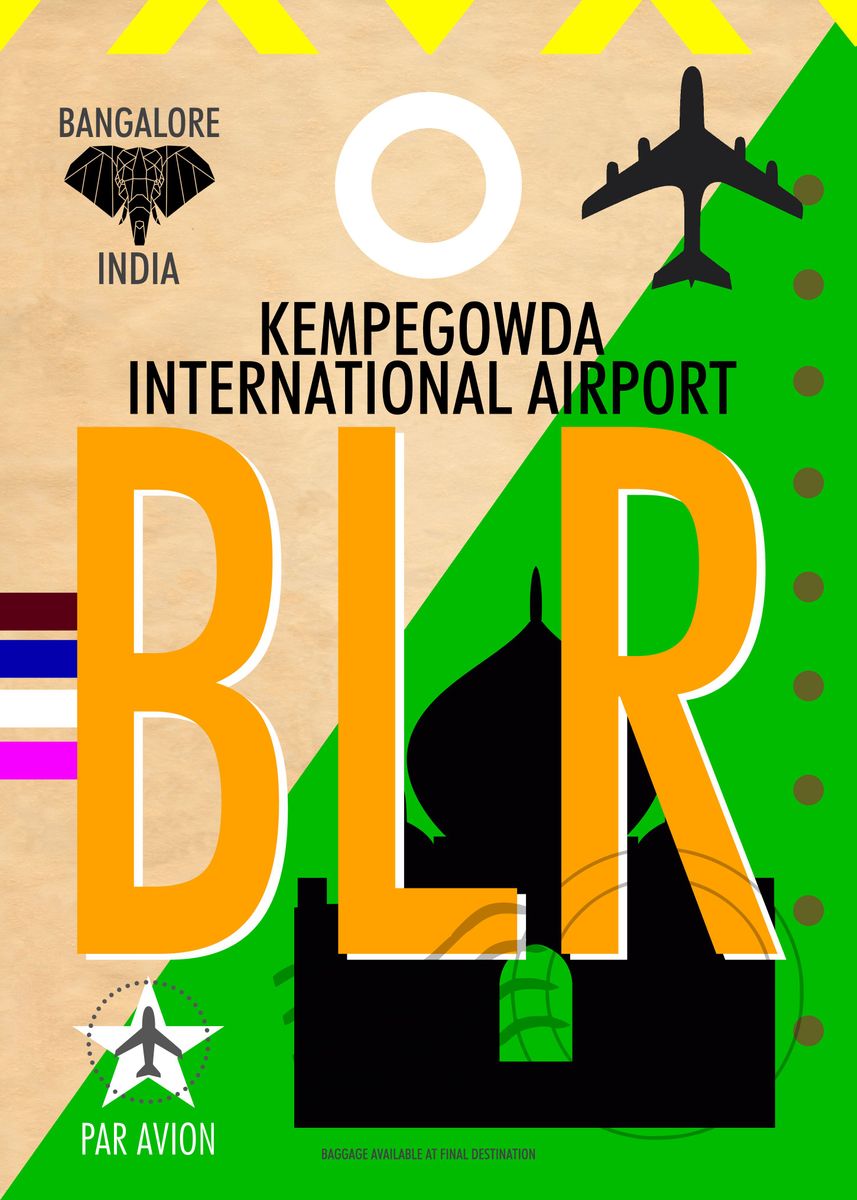 'BLR KEMPEGOWDA AIRPORT' Poster, picture, metal print, paint by Atomic Chinook | Displate