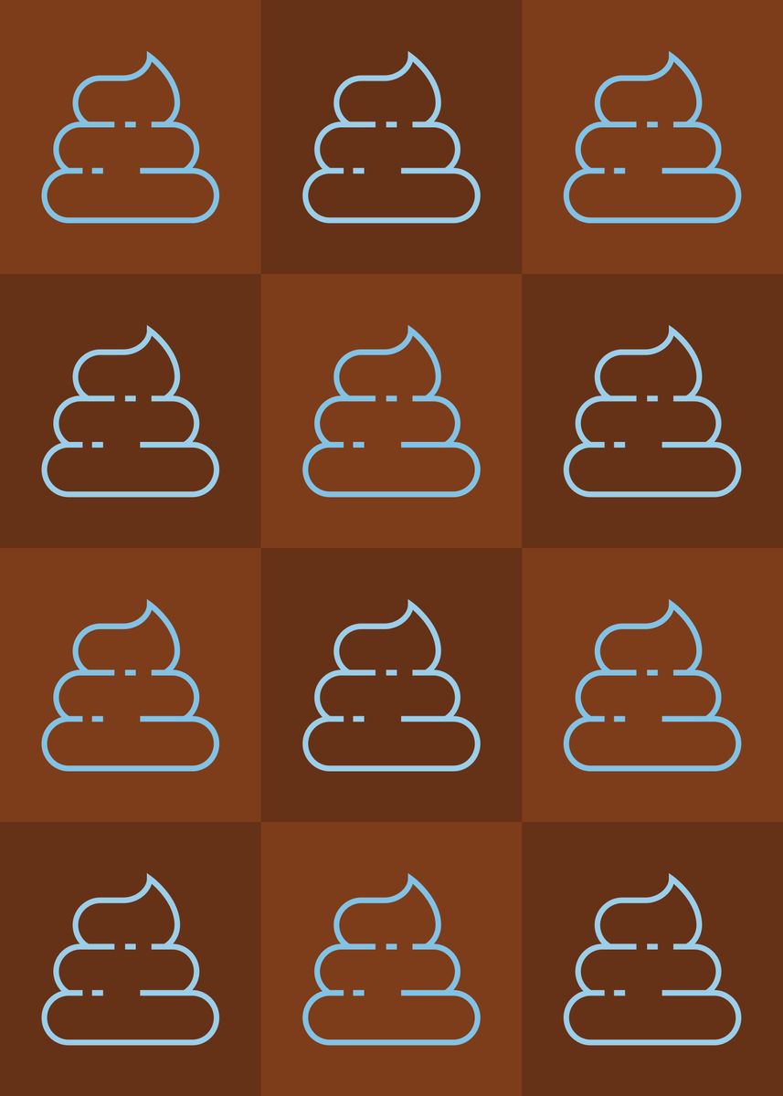 'Poop Icons Art Orange 2' Poster, picture, metal print, paint by ...