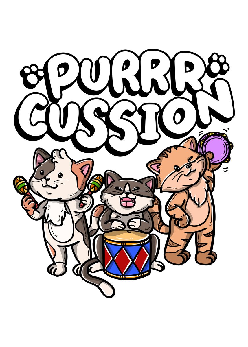 'percussion cat instrument' Poster, picture, metal print, paint by ...