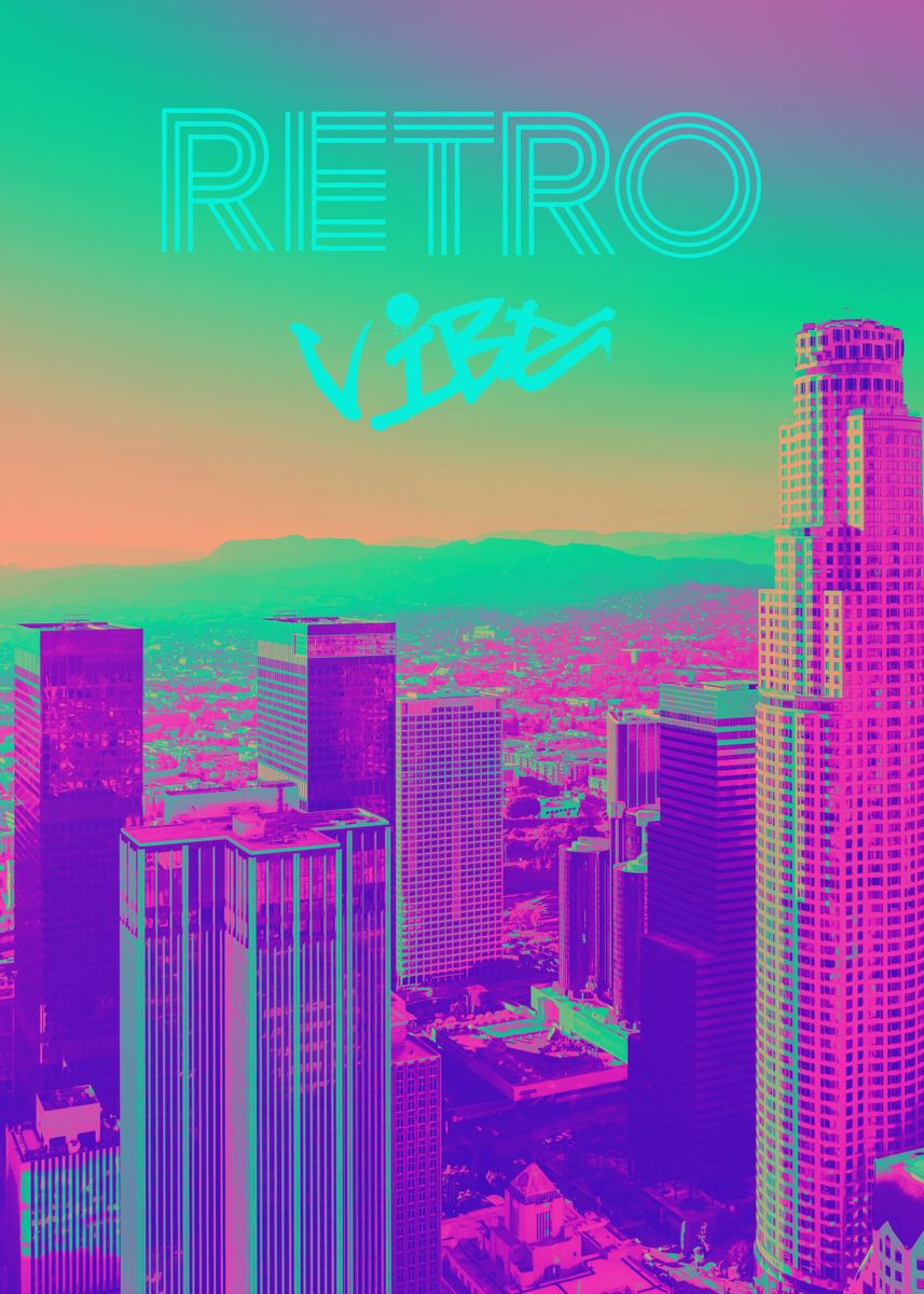'Retro Vibe' Poster, picture, metal print, paint by Simon Clement ...