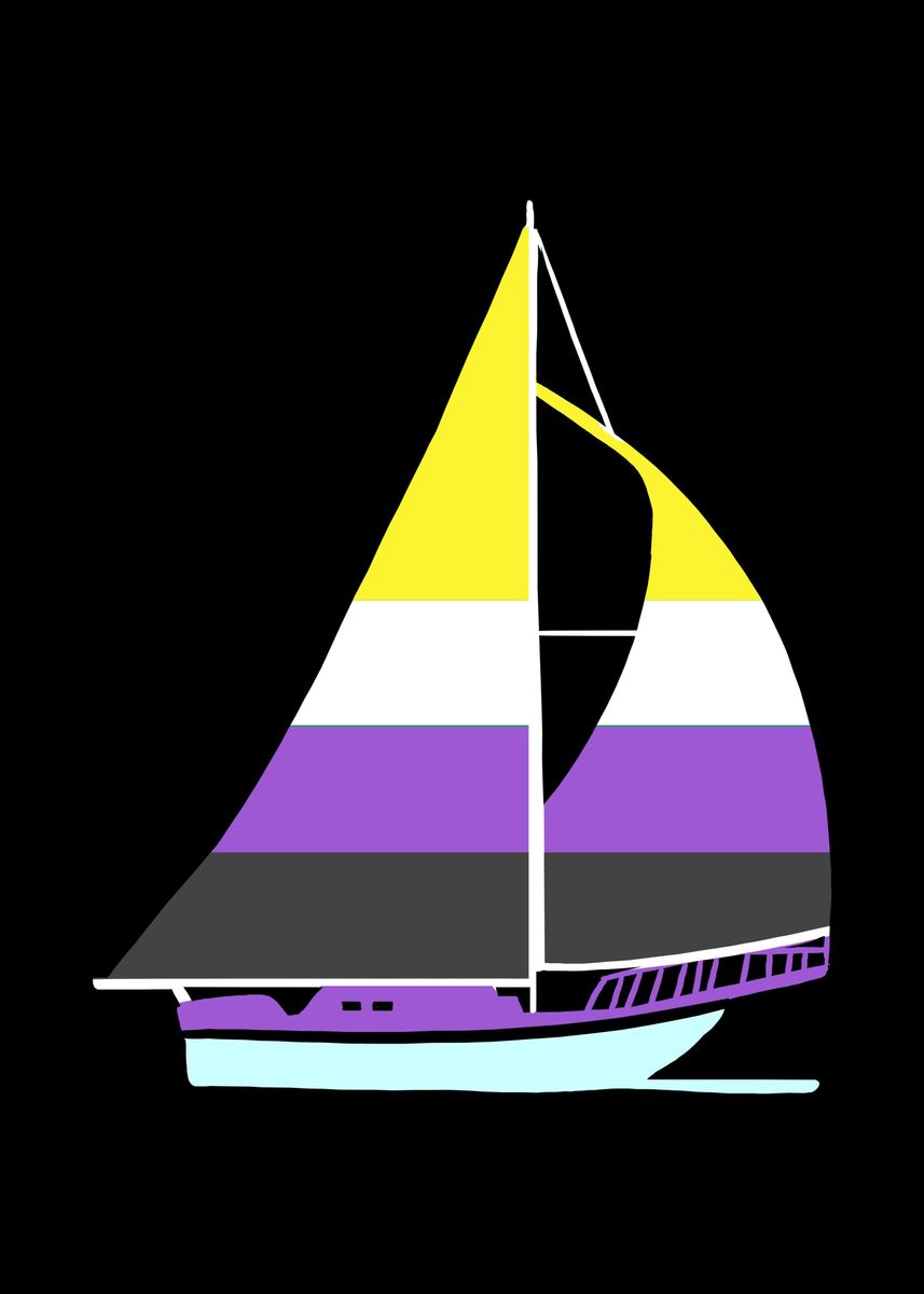 'Sailboat Nonbinary Pride' Poster by queerappear | Displate