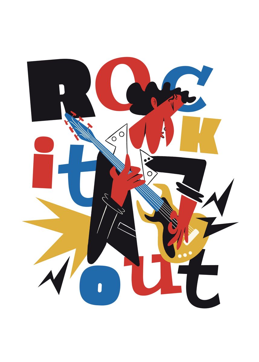 'Abstract Rock Guitar' Poster, picture, metal print, paint by ...