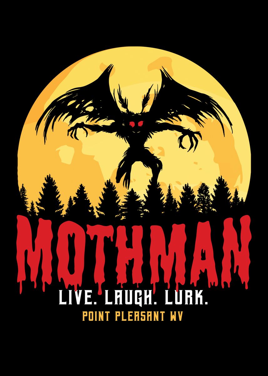 'Mothman Cryptid Vintage' Poster, picture, metal print, paint by Phil ...