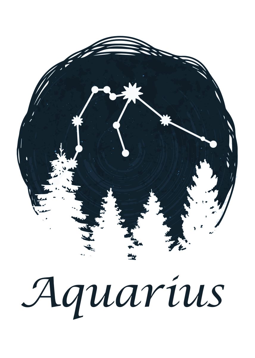 'Zodiac Sign Aquarius' Poster, picture, metal print, paint by ...