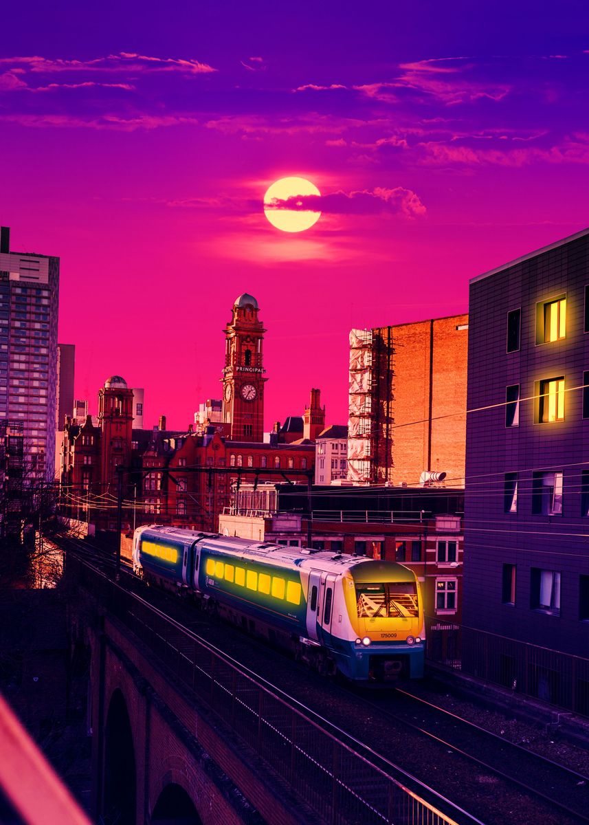 'Neon train' Poster, picture, metal print, paint by Ritvik Takkar ...