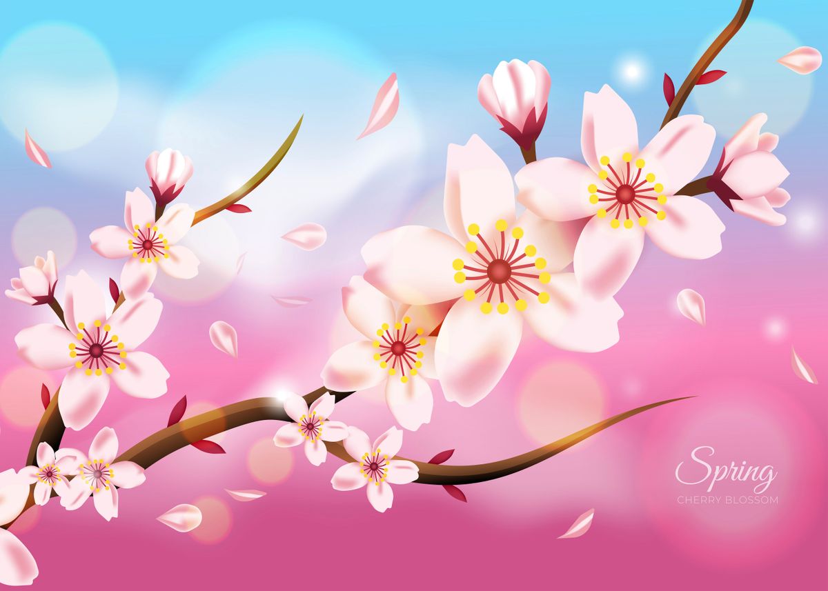 'Japanese Sakura' Poster by Chisato Nishikigi | Displate