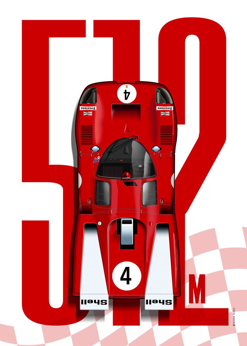'Ferrari 512M Kyalami' Poster, picture, metal print, paint by Theo ...