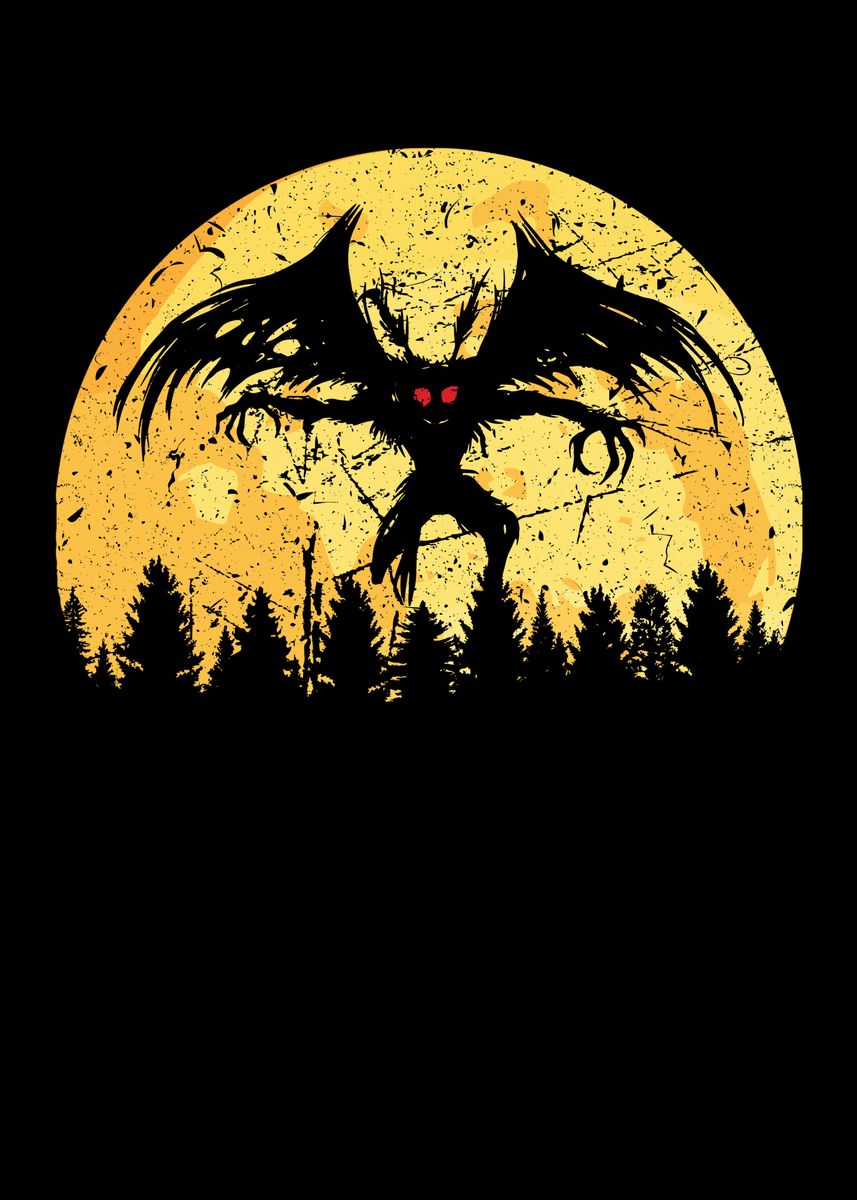 'Mothman Cryptid Vintage' Poster by Philip Anders | Displate