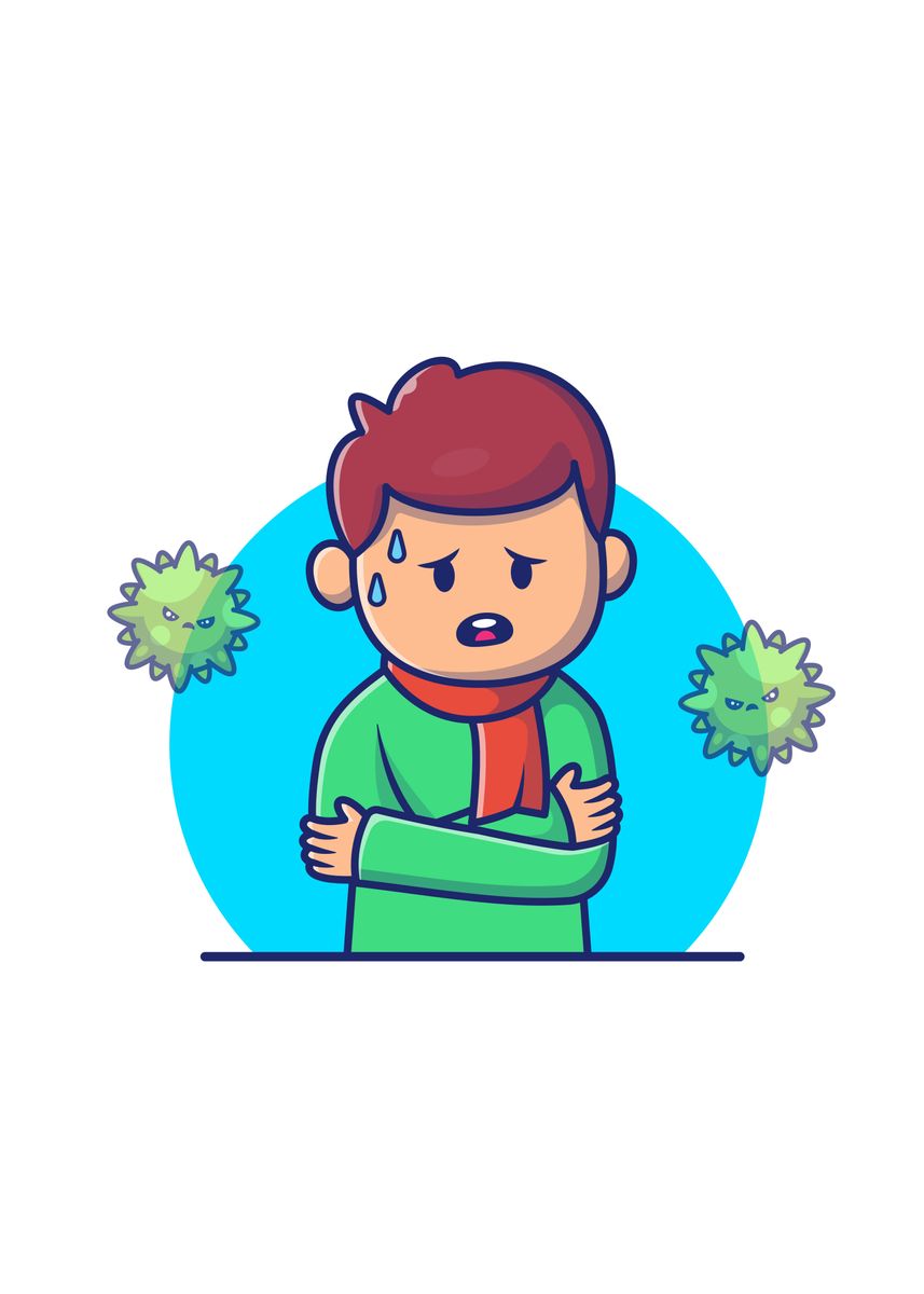 'Boy With Fever And Flu' Poster, picture, metal print, paint by ...