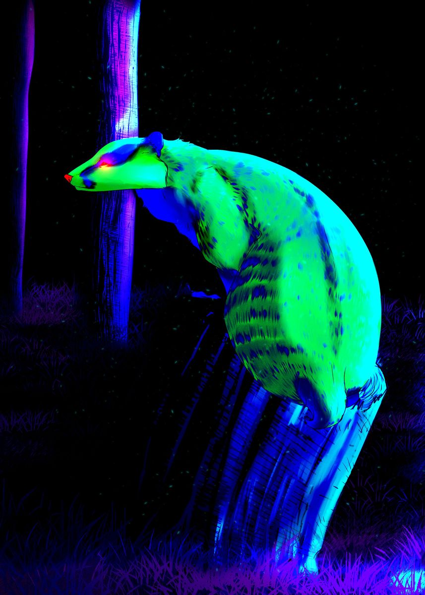 'Retro Badger' Poster, picture, metal print, paint by VPST | Displate