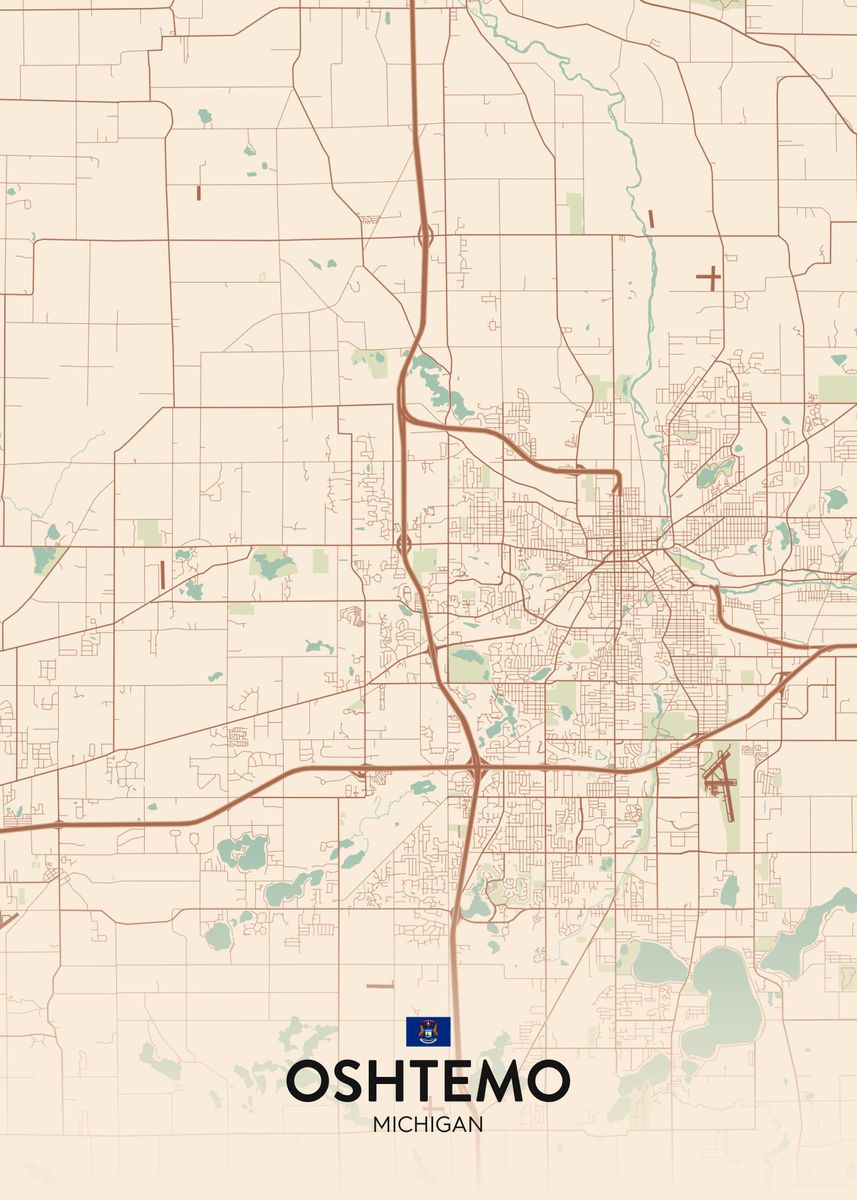 'Oshtemo MI' Poster, picture, metal print, paint by IMR Designs | Displate