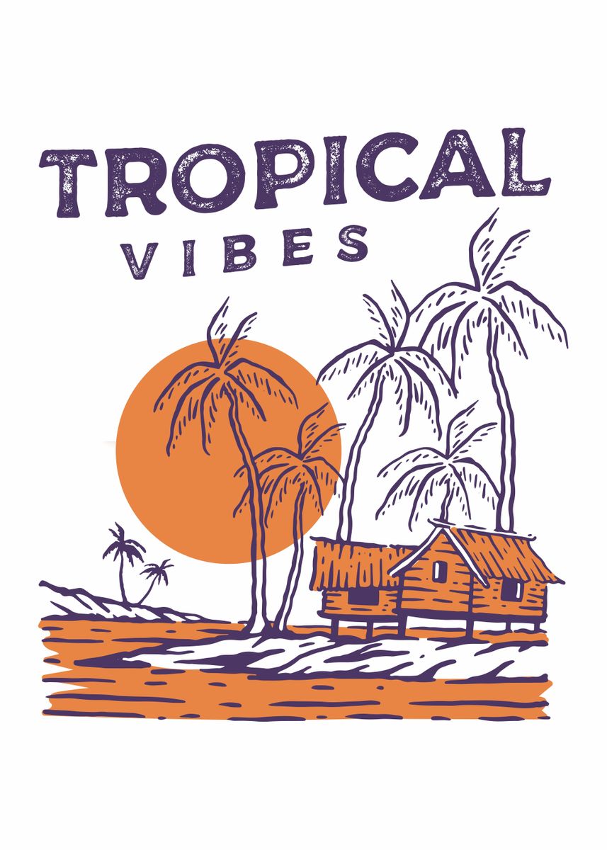 'Tropical' Poster, picture, metal print, paint by Rois Lois | Displate
