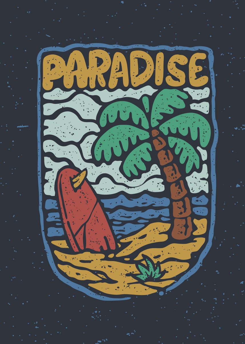 'Paradise' Poster, picture, metal print, paint by G Design | Displate