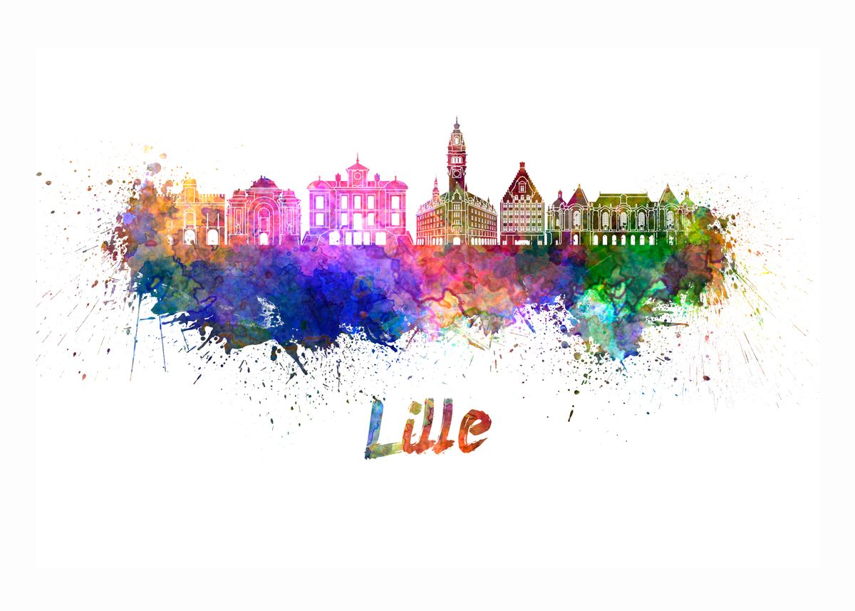 'Lille skyline' Poster by Cristina Romero | Displate