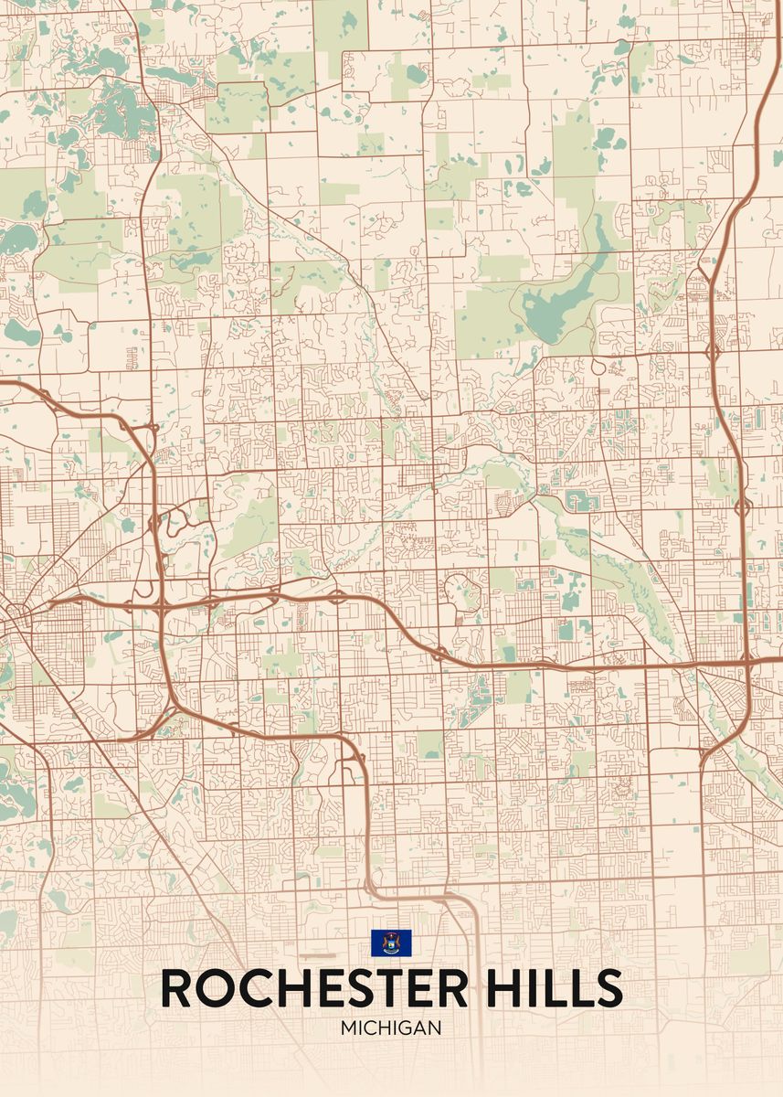 'Rochester Hills MI' Poster by IMR Designs | Displate