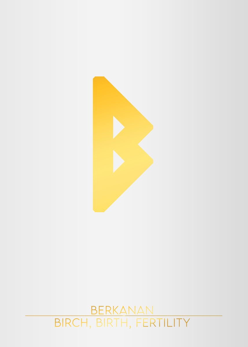 'Berkanan Rune' Poster, picture, metal print, paint by HTomas | Displate