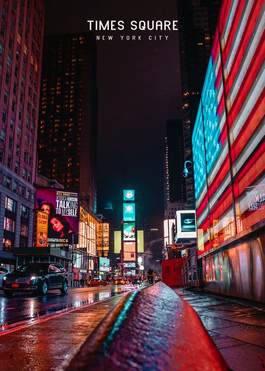 'Times Square ' Poster, picture, metal print, paint by Famous City ...