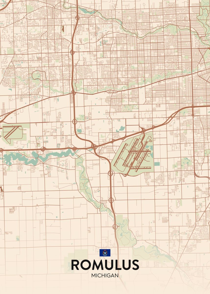 'Romulus MI' Poster, picture, metal print, paint by IMR Designs | Displate