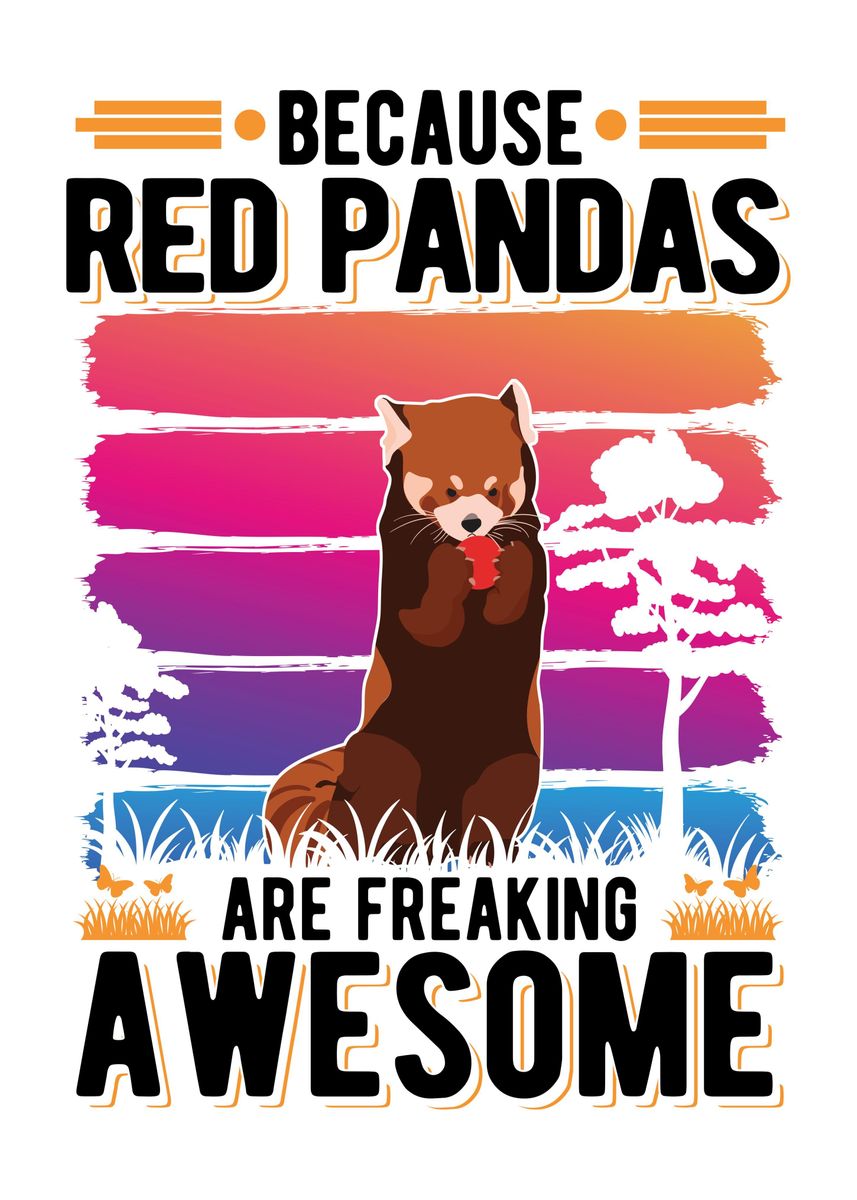 'Red Panda Gift' Poster, picture, metal print, paint by FavoritePlates ...