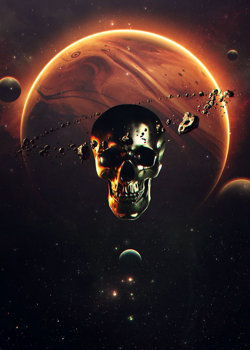 'Skull planet' Poster, picture, metal print, paint by Jose Ferreira ...