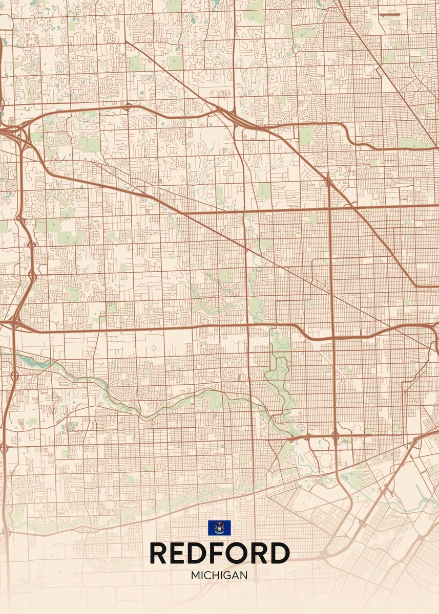 'Redford MI' Poster, picture, metal print, paint by IMR Designs | Displate