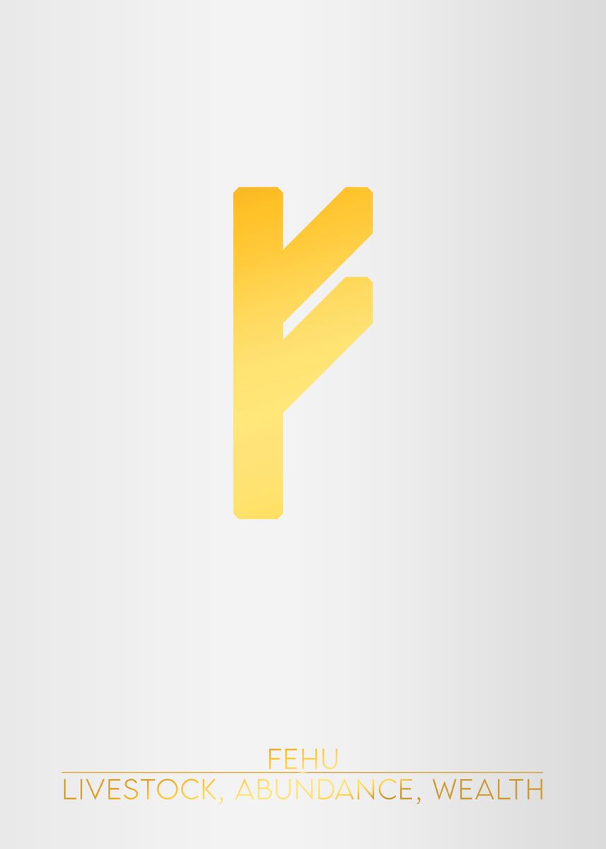 'Fehu Rune' Poster by HTomas | Displate