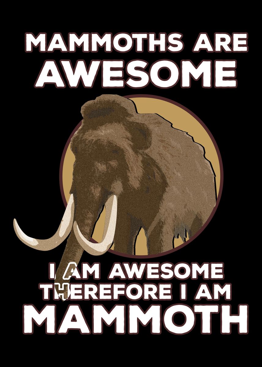 'Funny Mammoth Design For P' Poster, picture, metal print, paint by ...