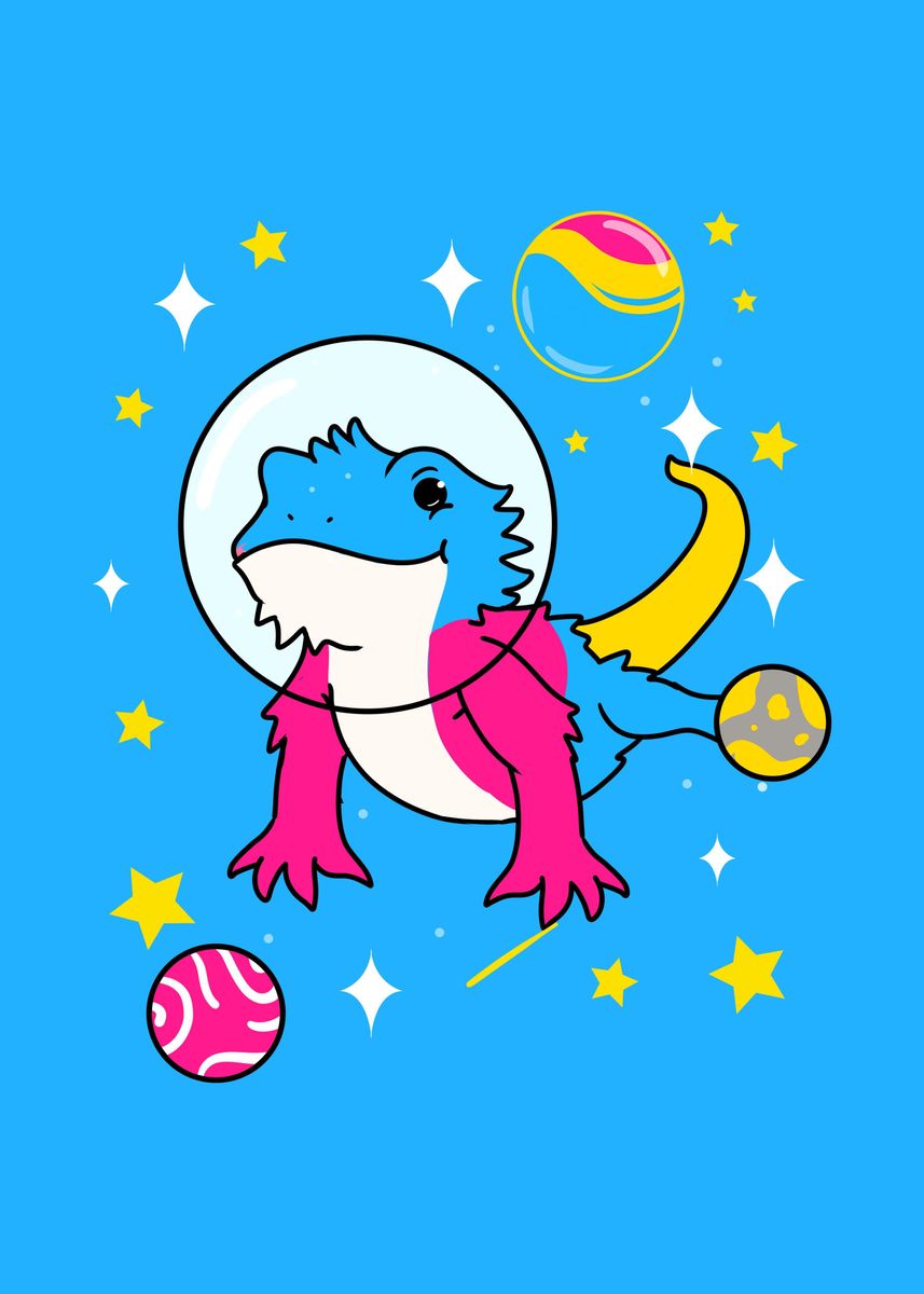 'Pan Pride Bearded Dragon' Poster by queerappear | Displate