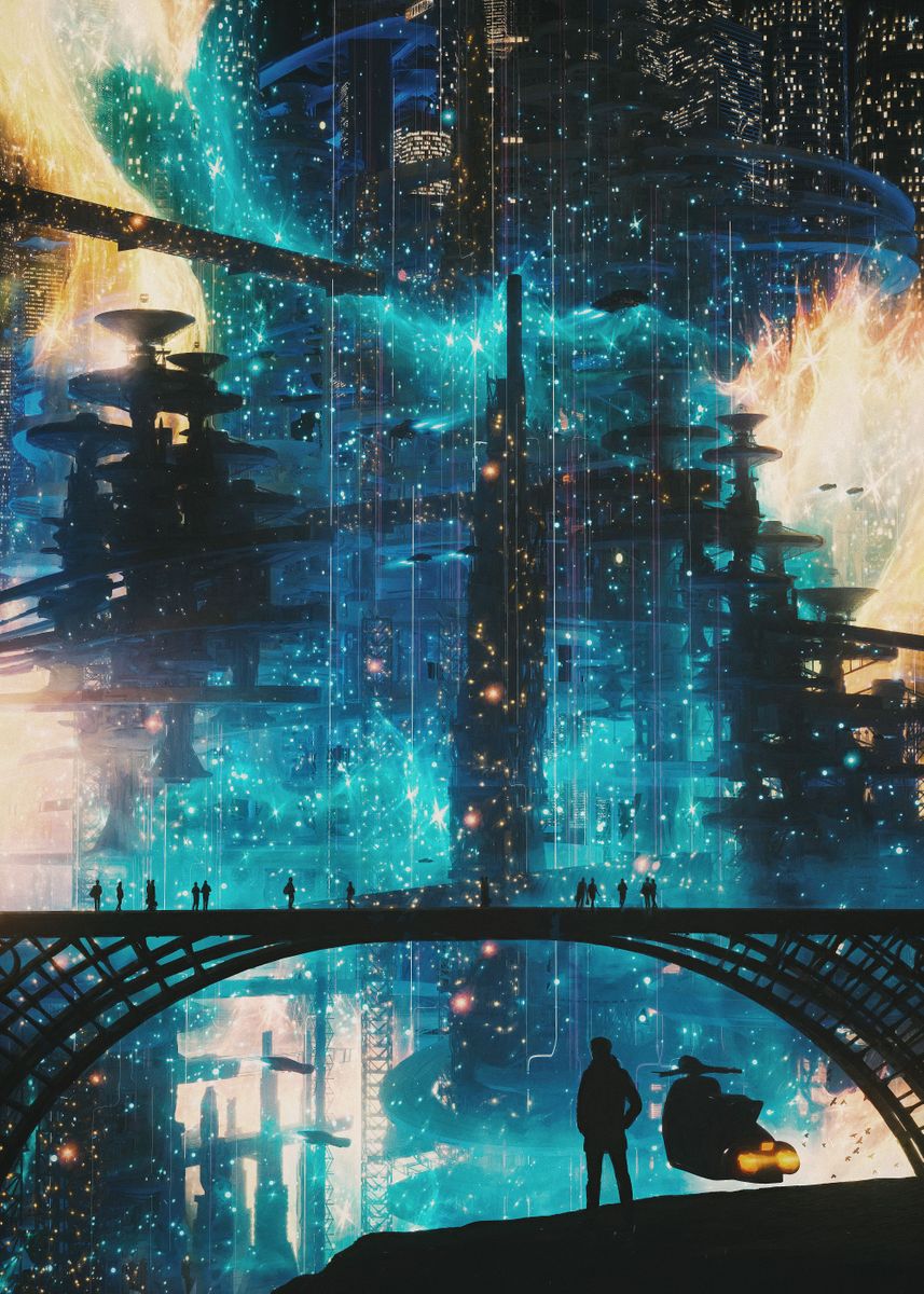 'starcity 6' Poster, picture, metal print, paint by Gal Barkan | Displate