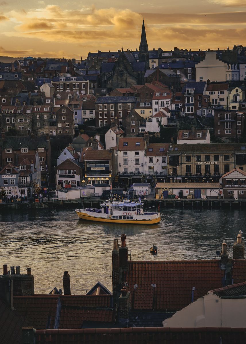'Whitby Sunset' Poster, picture, metal print, paint by Johnny Grenda ...