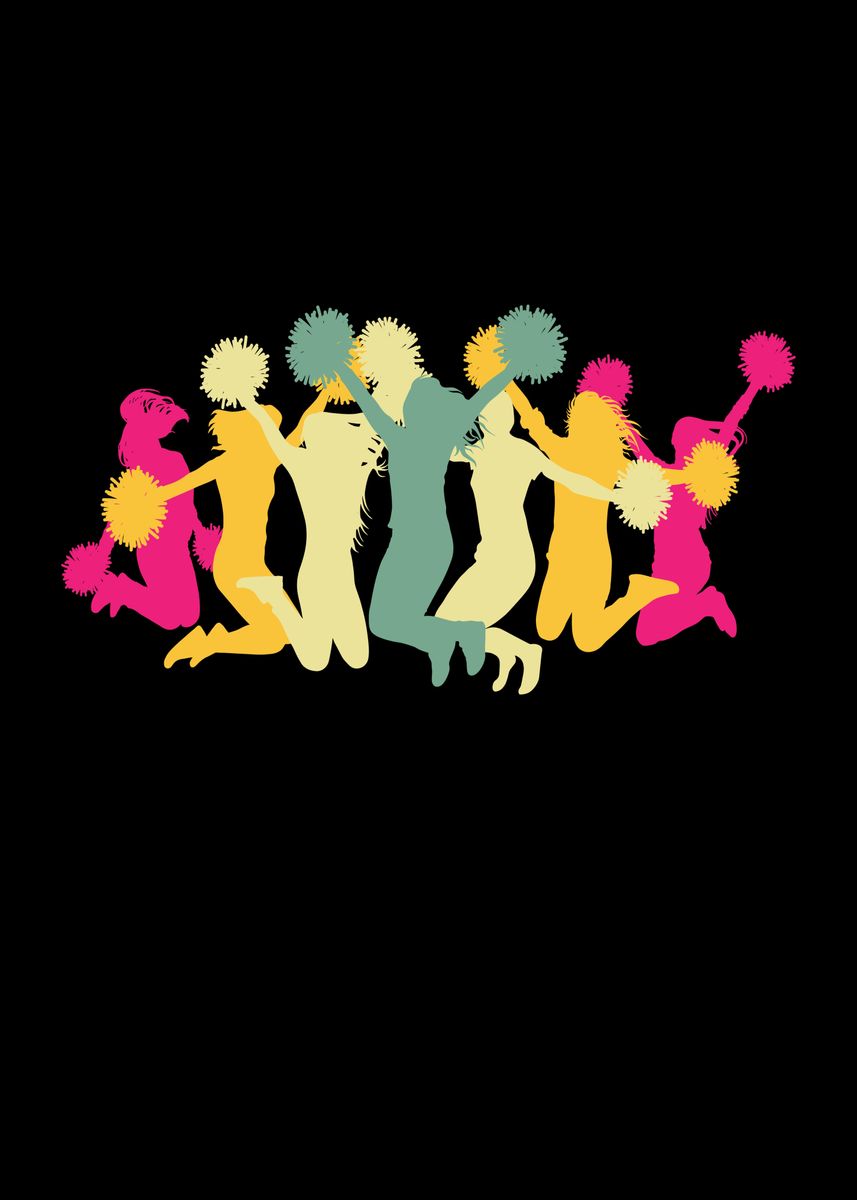 'Cheerleading Retro' Poster, picture, metal print, paint by Mooon ...