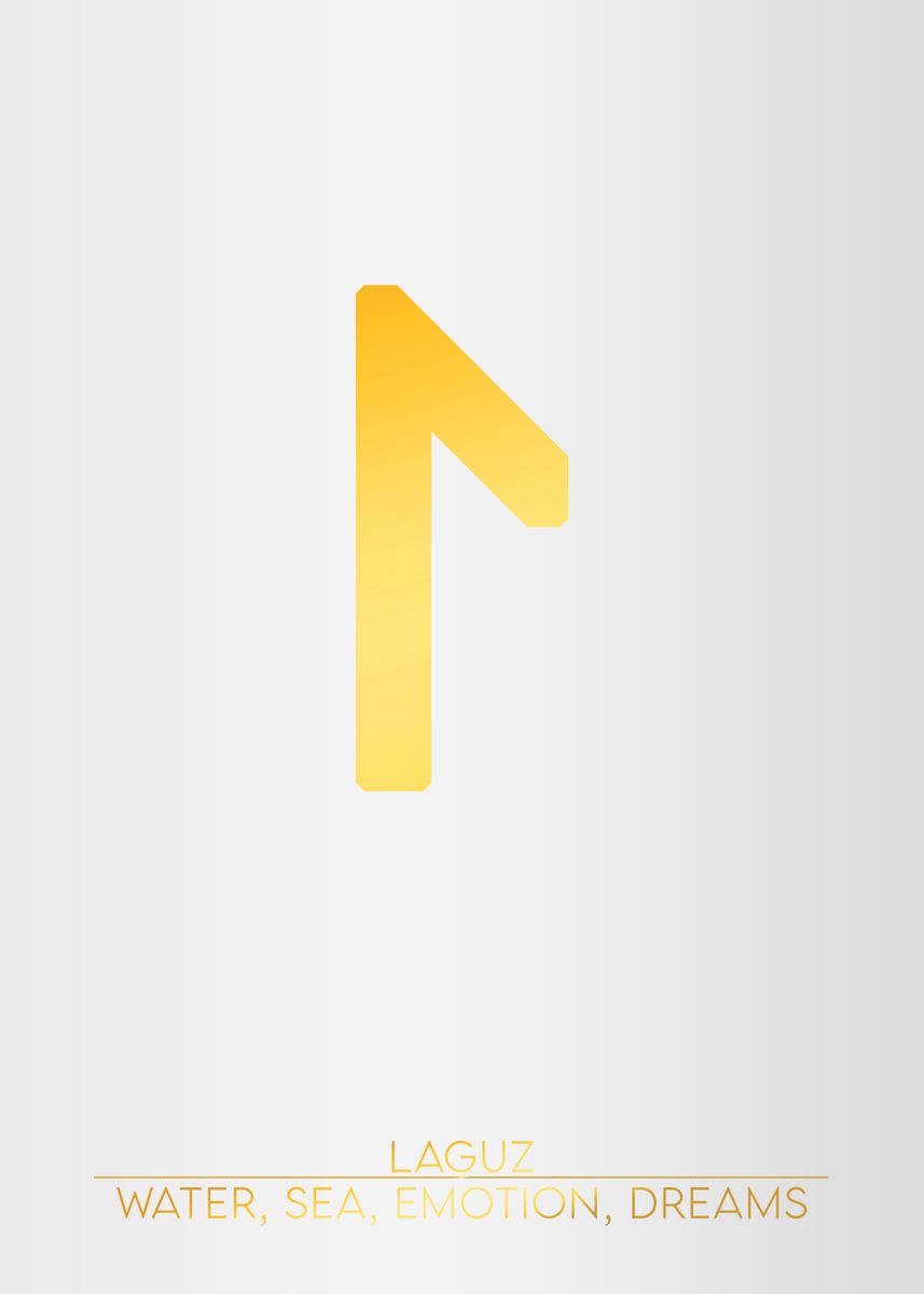'Laguz Rune' Poster, picture, metal print, paint by HTomas | Displate