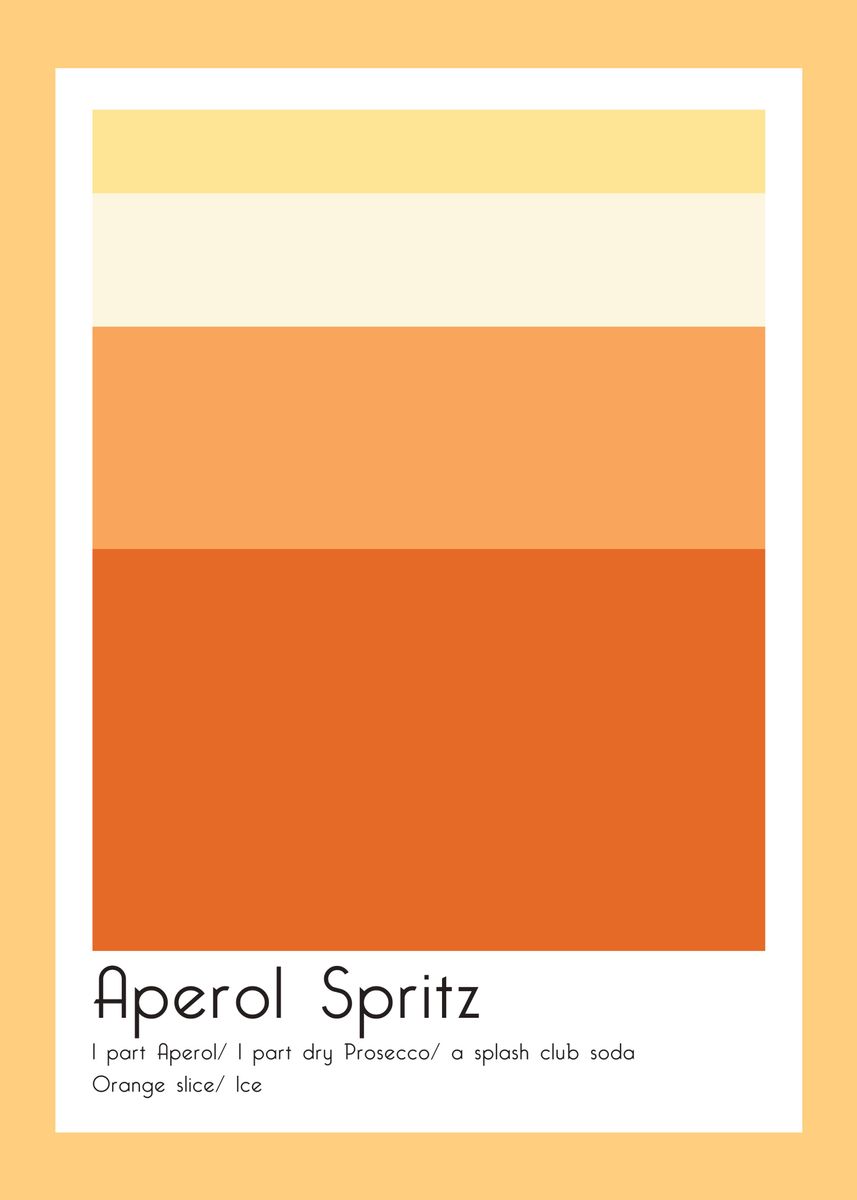 'Aperol Spritz Cocktail ' Poster, picture, metal print, paint by ...