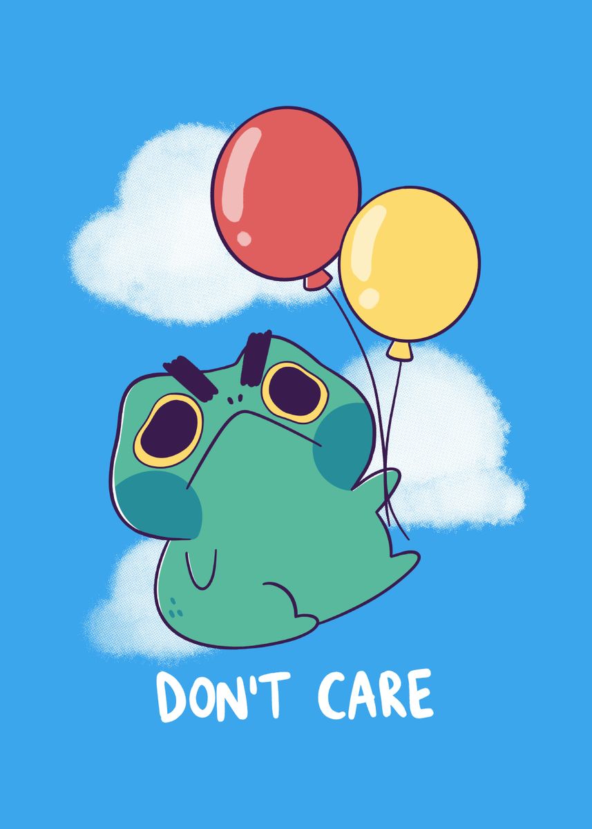 'Frog Do not Care' Poster, picture, metal print, paint by Sara Gaiaudi ...