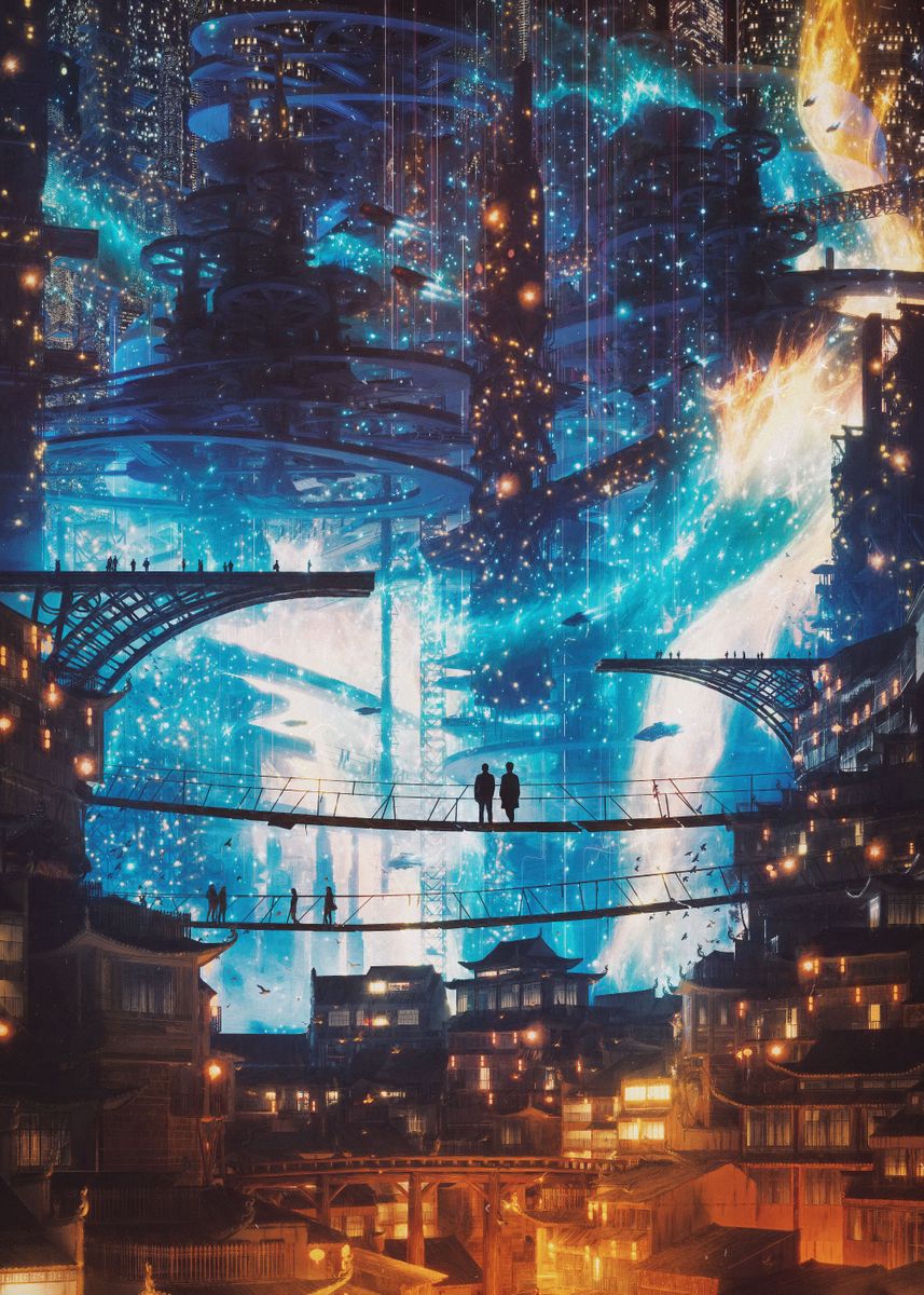 'starcity 7' Poster, picture, metal print, paint by Gal Barkan | Displate