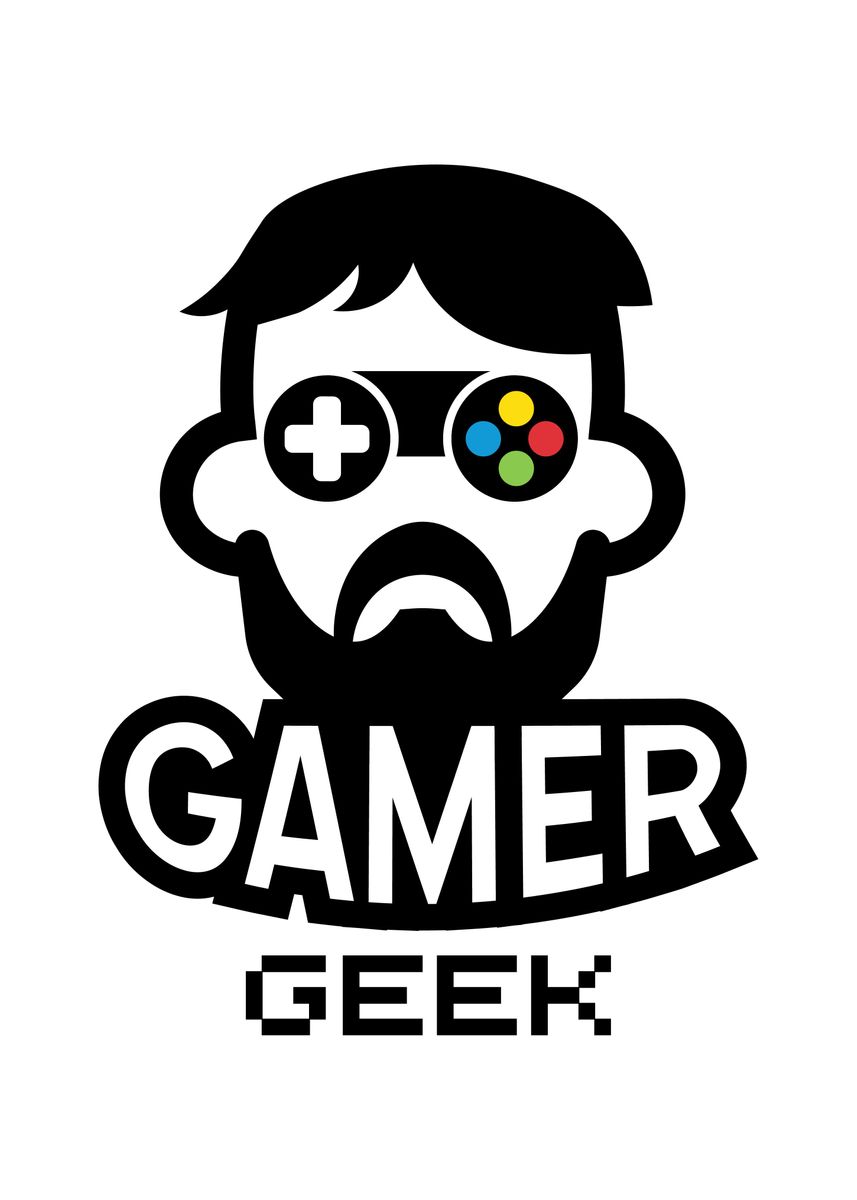 'Gamer Geek' Poster, picture, metal print, paint by Ba Ab | Displate
