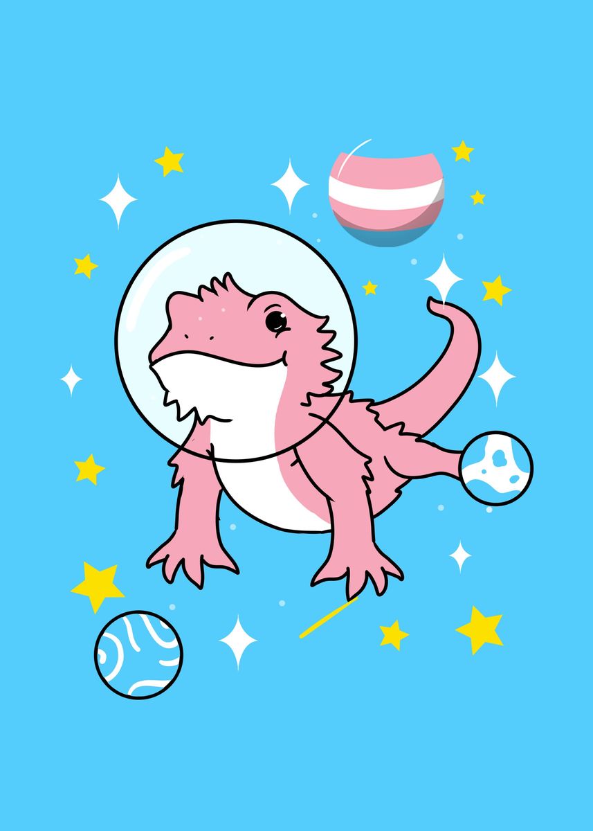 'Trans Pride Bearded Dragon' Poster by queerappear | Displate