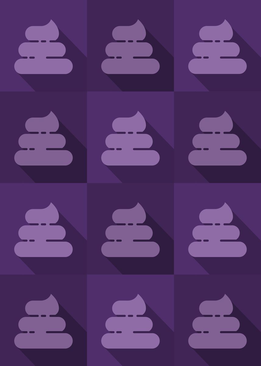 'Poop Icons Art Purple 4' Poster, picture, metal print, paint by ...