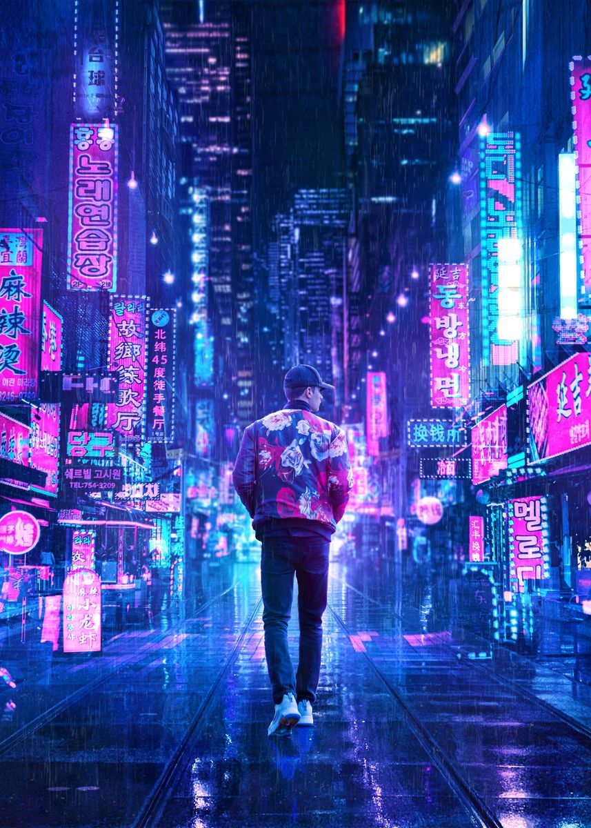 'Cyberpunk Night City' Poster, picture, metal print, paint by nogar007 ...