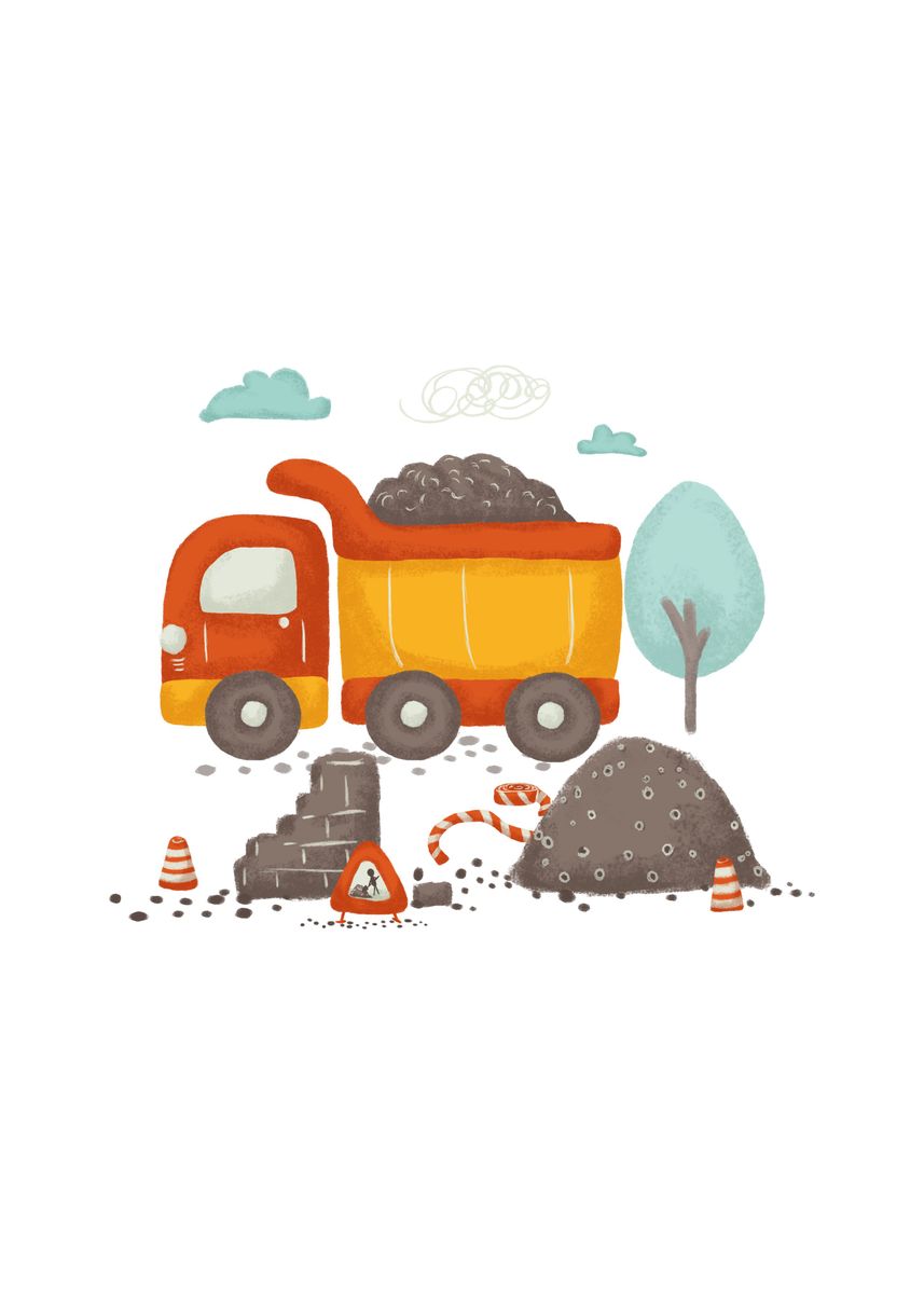 'Construction cars' Poster by Julie Vanhaber | Displate