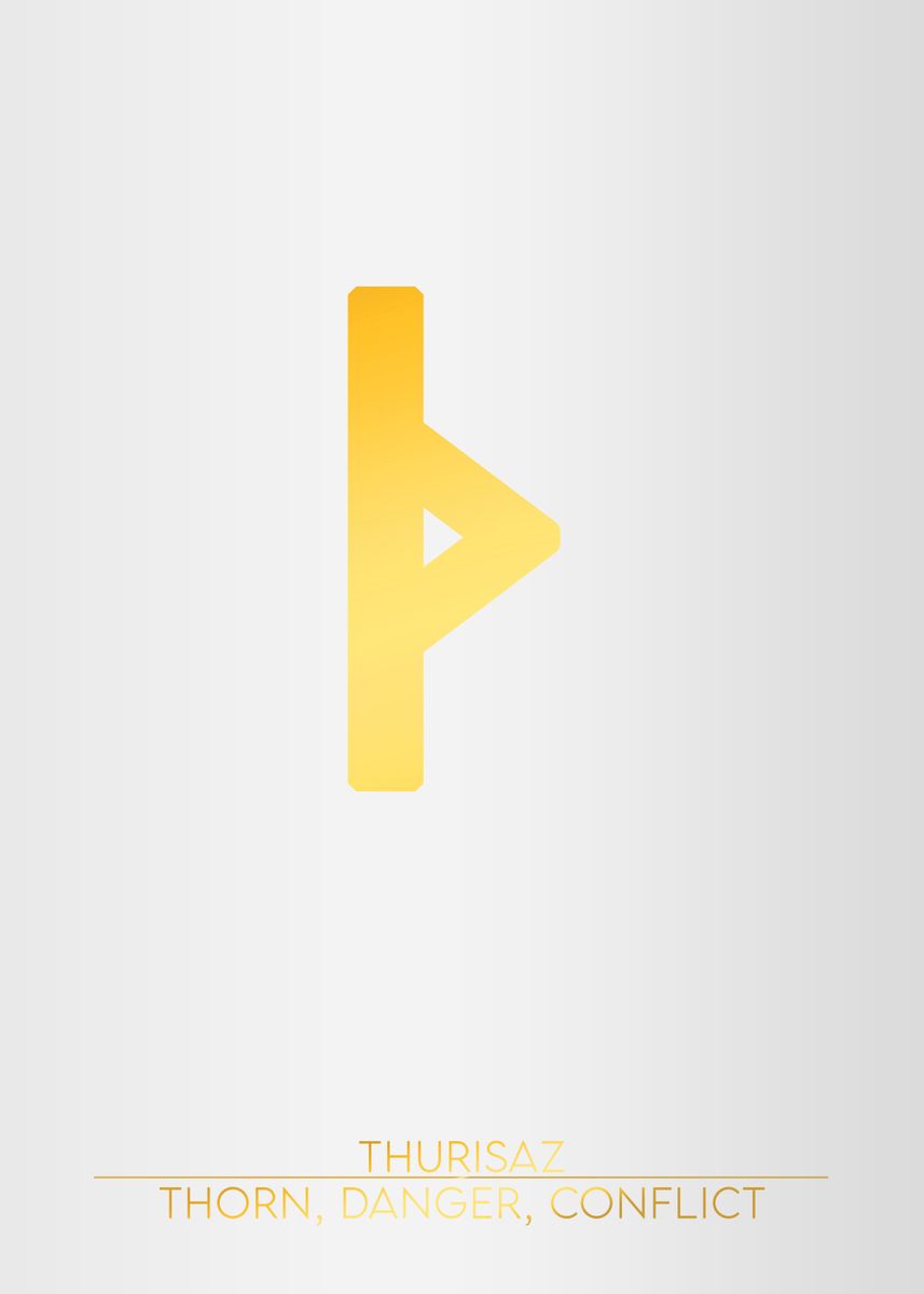 'Thurisaz Rune' Poster, picture, metal print, paint by HTomas | Displate