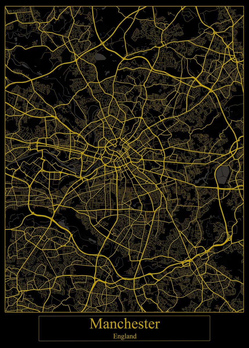 'Manchester England' Poster by Zake Yonkou | Displate