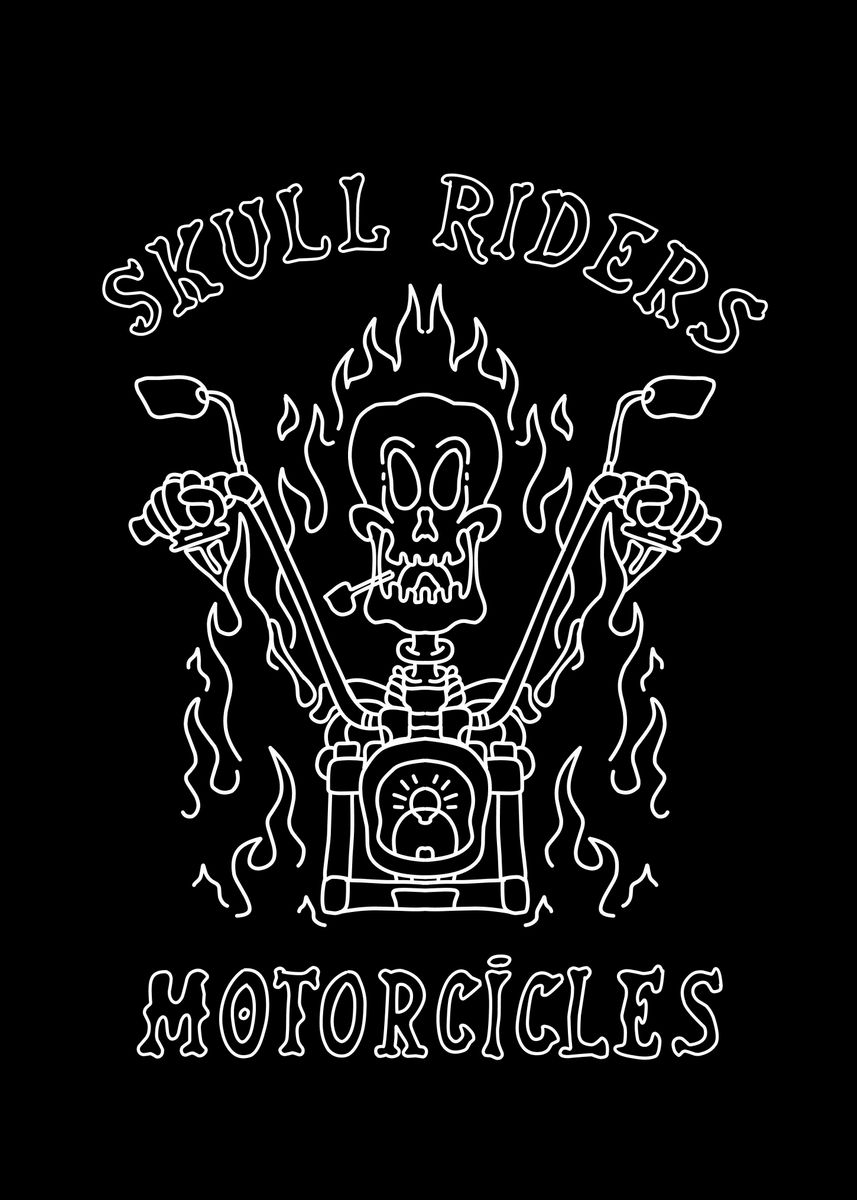 'skull moto rider' Poster by tarin muj | Displate