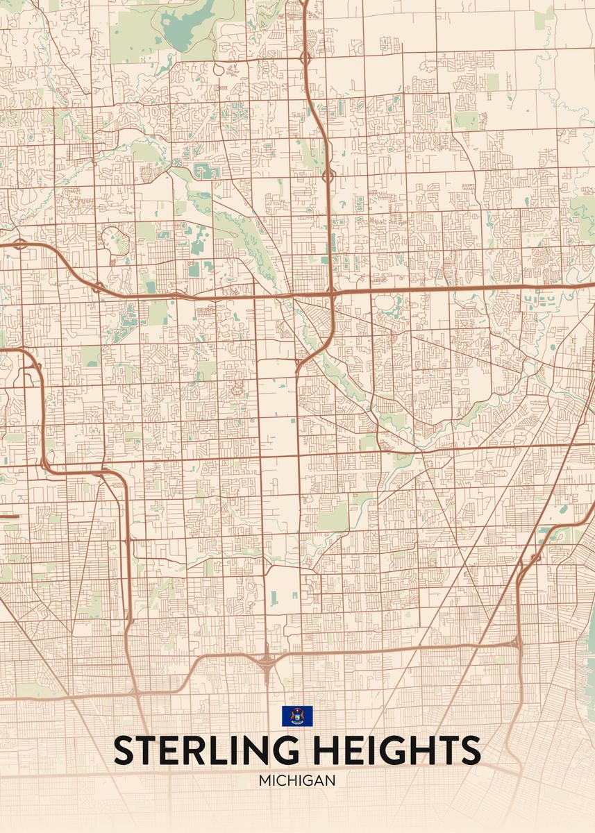 'Sterling Heights MI' Poster, picture, metal print, paint by IMR ...