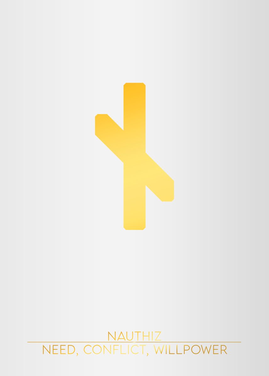 'Nauthiz Rune' Poster, picture, metal print, paint by HTomas | Displate