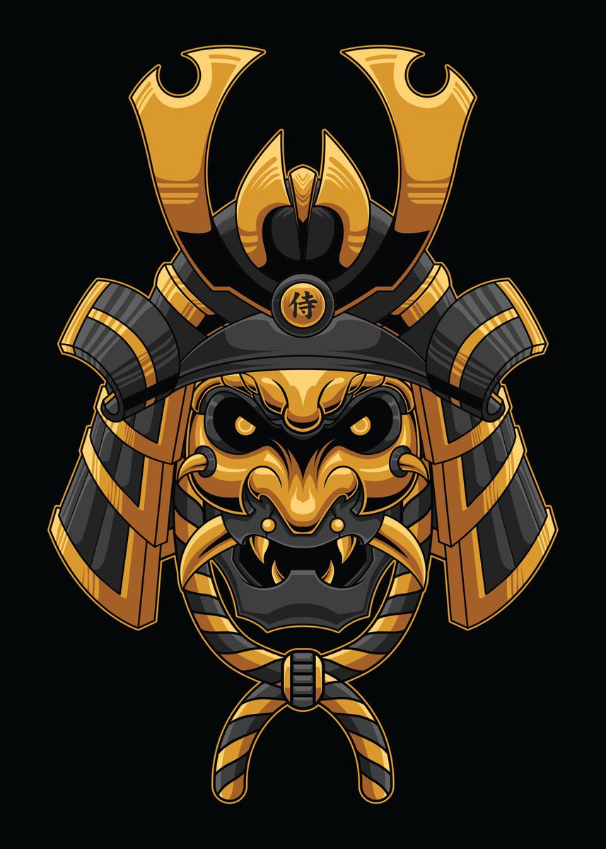 'Japanese samurai gold' Poster, picture, metal print, paint by PowerUp ...